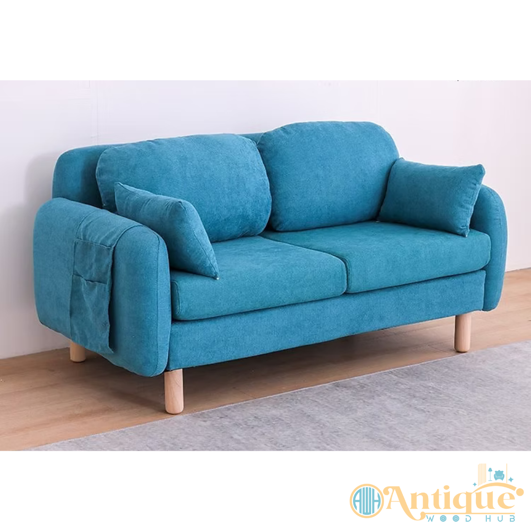 Elegant Dual Shade Premium Textured Velvet Sofa Loveseat – Modern 2-Se